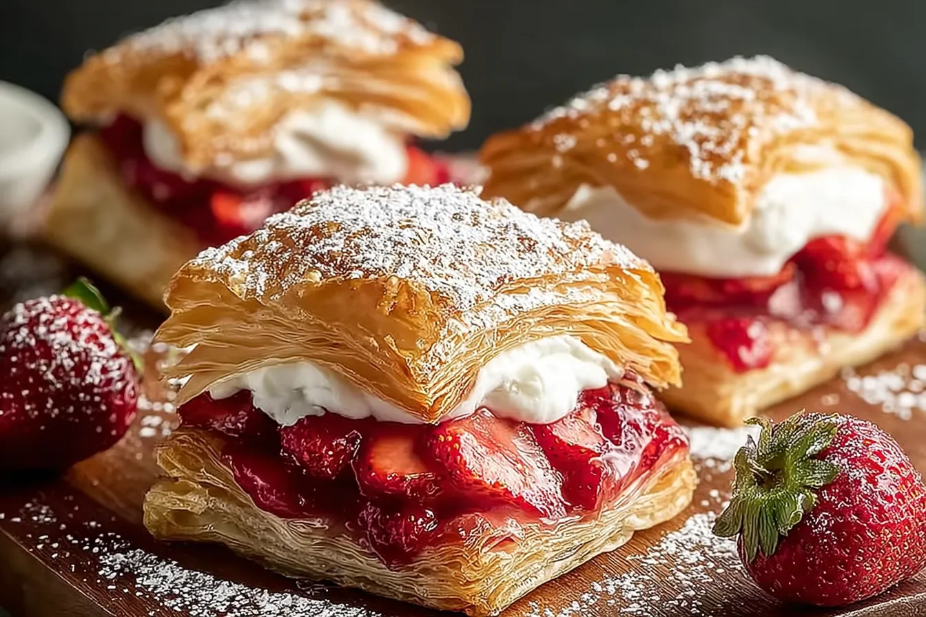 Strawberry Flaky Puff Pastry: Indulge in Light Delights