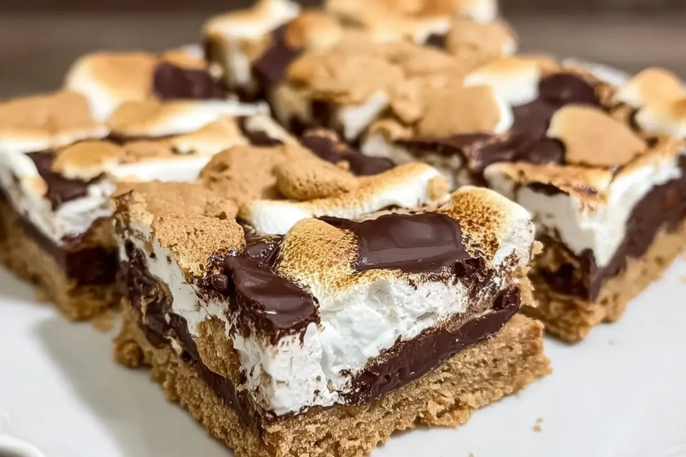 S’mores Bars Made with Graham Cracker Cookie | A Sweet
